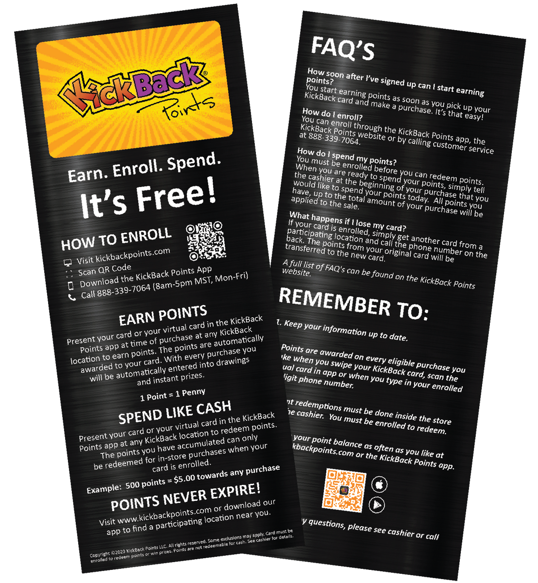 KICKBACK LOYALTY BROCHURES – KickBack POP